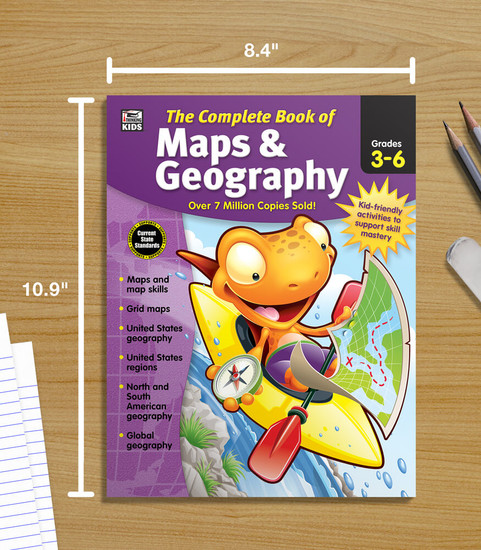Grade 3-6 The Complete Book of Maps & Geography Workbook Paperback