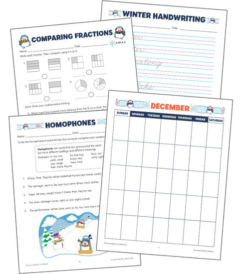 December Monthly Printable Collection Grade 4