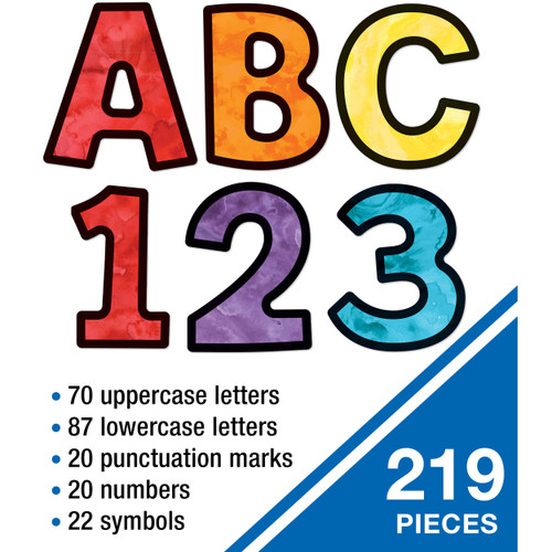 4in Watercolor Combo Pack Bulletin Board Letters