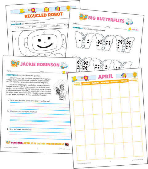 April Monthly Printable Collection Grade K