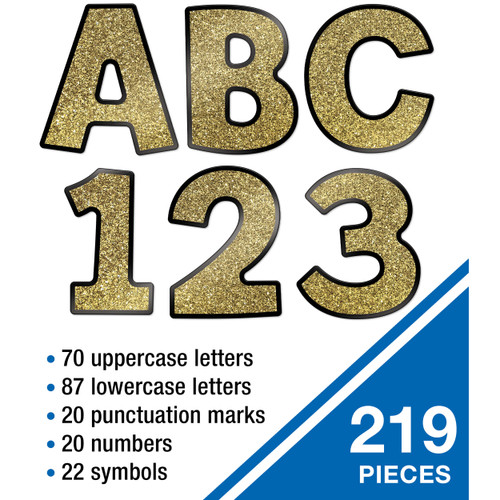 4in Gold Glitter Combo Pack Bulletin Board Letters