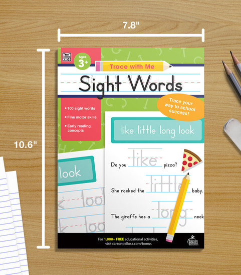 Grade PK-2 Trace with Me: Sight Words Activity Book Paperback