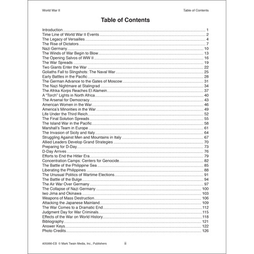 Grade 6-12 World War II Workbook Paperback