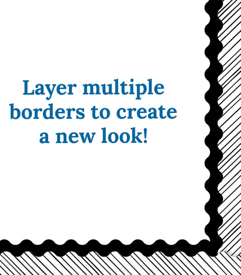 Black & White Stripes Scalloped Bulletin Board Borders