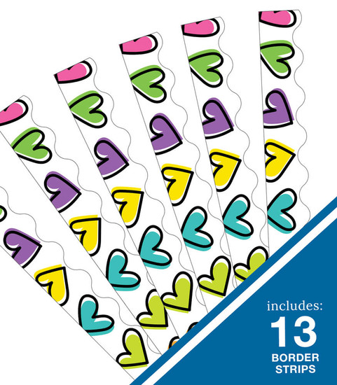 Doodle Hearts Scalloped Bulletin Board Borders 39'