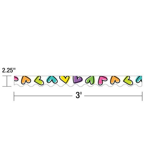 Doodle Hearts Scalloped Bulletin Board Borders 39'
