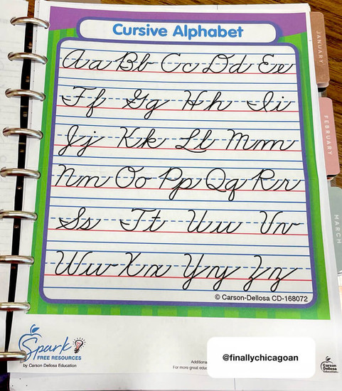 Cursive Alphabet Study Buddy Free Printable | Carson Dellosa