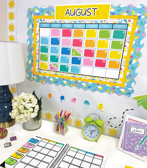 Happy Place Calendar Bulletin Board Set English