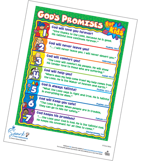 God’s Promises for Kids Chart Free Printable | Carson Dellosa