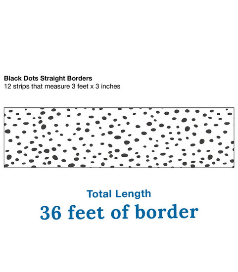 Black Dots Straight Bulletin Board Borders 36'