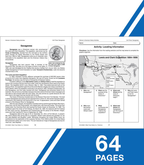 Grade 5-8 Women in American History Activities Workbook Paperback