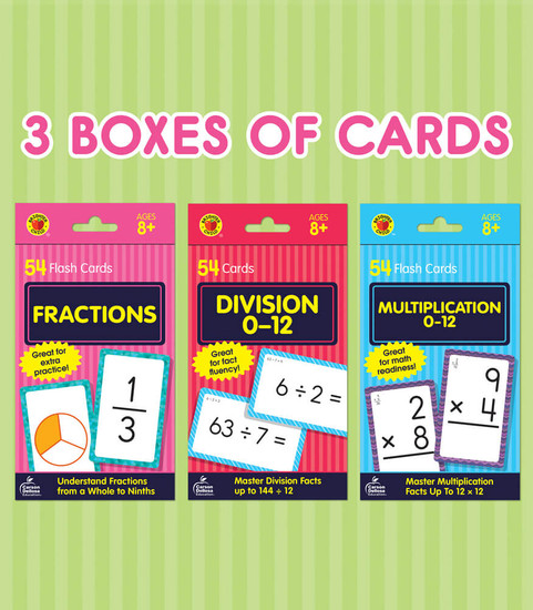 Grade 3-5 3-Pack Math Flash Card Bundle Math Grade 3-5
