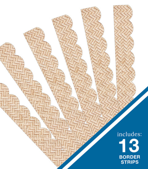 Woven Bamboo Scalloped Bulletin Board Borders 39'