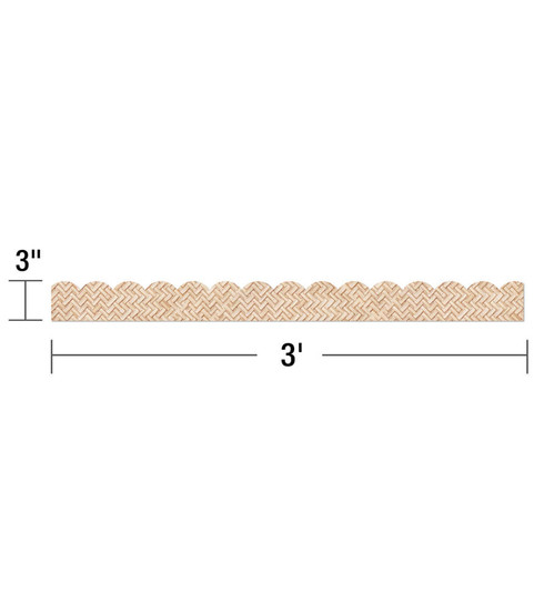 Woven Bamboo Scalloped Bulletin Board Borders 39'