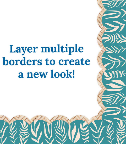Woven Bamboo Scalloped Bulletin Board Borders 39'