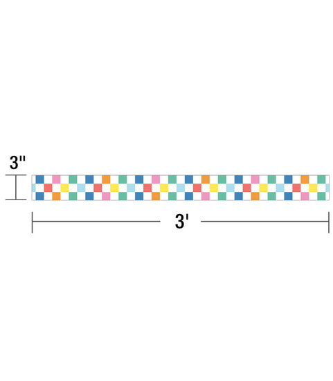Checkered Rainbow Straight Bulletin Board Borders