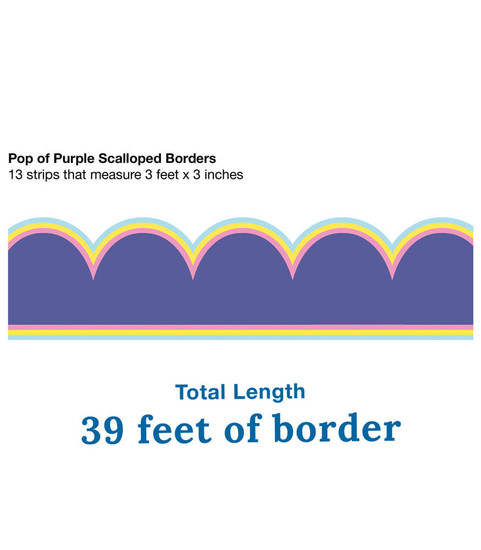 Pop of Purple Scalloped Bulletin Board Borders 39'