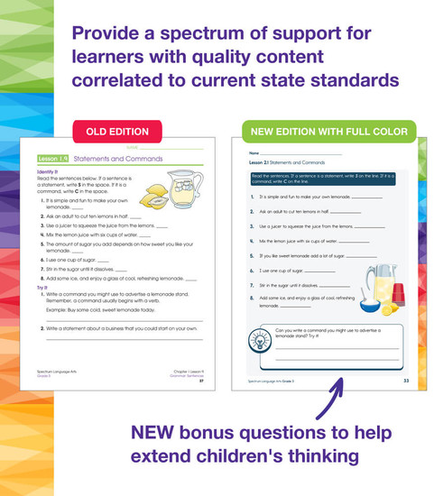 Grade 3 Spectrum Language Arts Workbook Paperback
