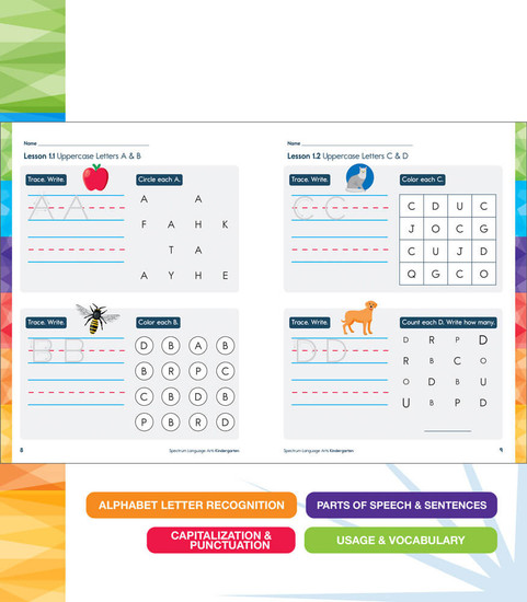 Grade K New Spectrum Language Arts Workbook eBook PDF