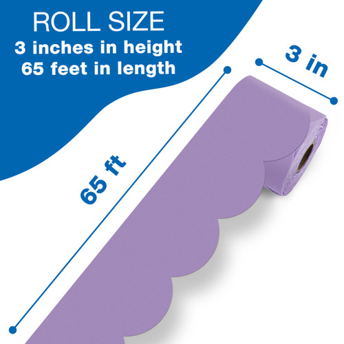 65' Lilac Rolled Scalloped Bulletin Board Borders 65'