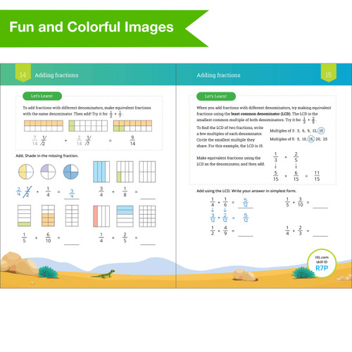Grade 5 IXL Fractions Workbook Paperback