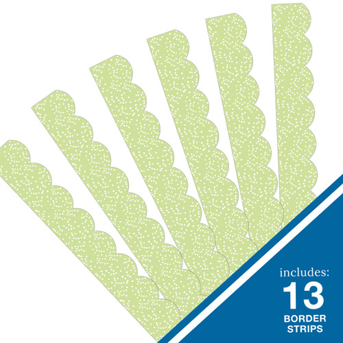 Light Green with Dots Scalloped Bulletin Board Borders