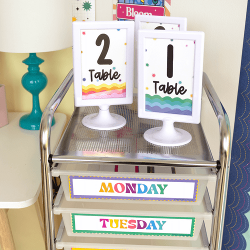 Editable Retro Remix Drawer Cart Labels | Carson Dellosa