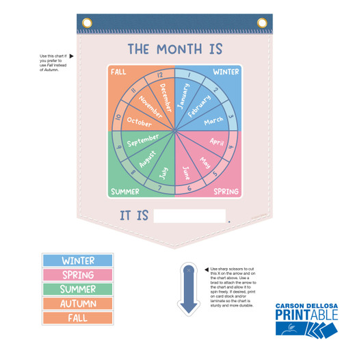 Crafty and Cool Calendar Companion Printable Bulletin Board Set