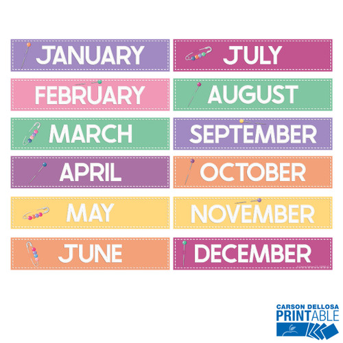 Crafty and Cool Printable Calendar Companion Printable Bulletin Board Set