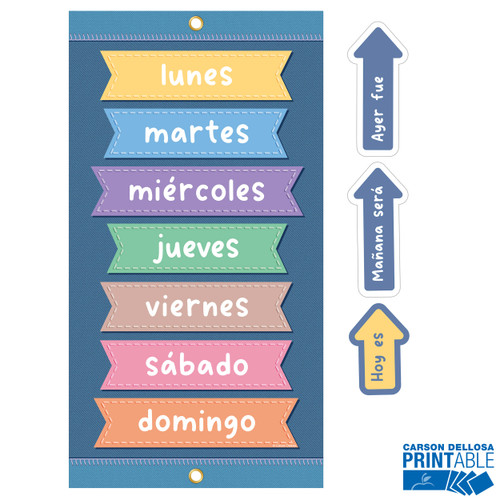 Crafty and Cool Spanish Calendar Companion Printable Bulletin Board Set