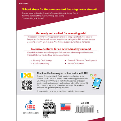Grade 6-7 Summer Bridge Activities Quick Workbook eBook