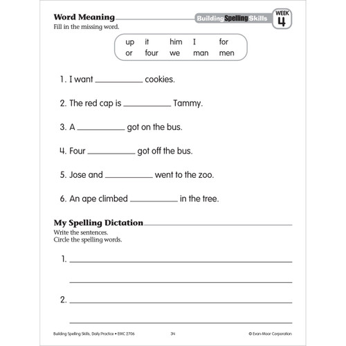 Grade 2 Building Spelling Skills, Student Workbook Paperback