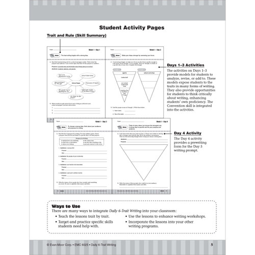 Grade 5 Daily 6-Trait Writing, Teacher Resource Book Paperback