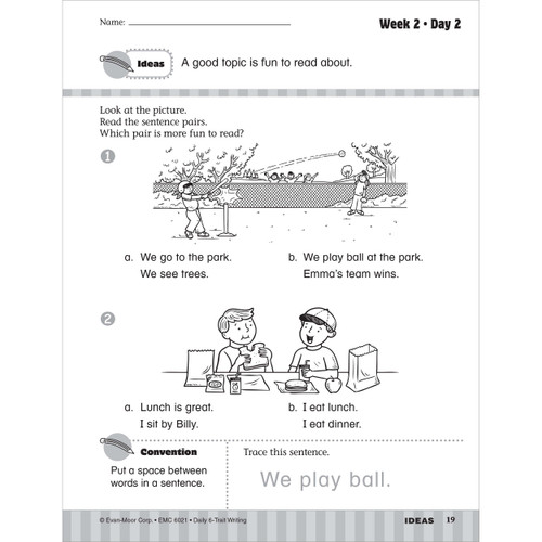 Grade 1 Daily 6-Trait Writing, Student Workbook Paperback