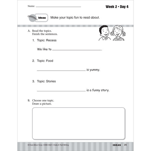 Grade 1 Daily 6-Trait Writing, Student Workbook Paperback
