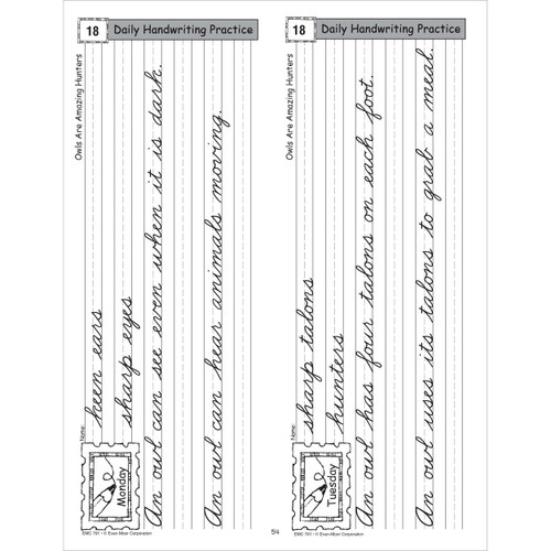 Grade K-6 Daily Handwriting Practice: Traditional Cursive, Teacher ...