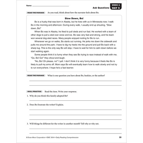 Grade 4 Daily Reading Comprehension, Student Workbook Paperback