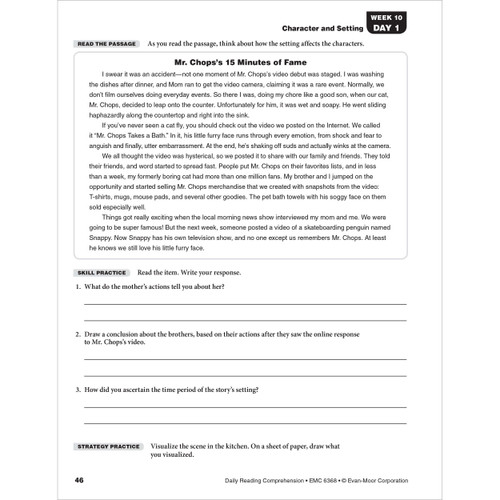 Grade 8 Daily Reading Comprehension, Student 5-Pack Workbook Bundle ...