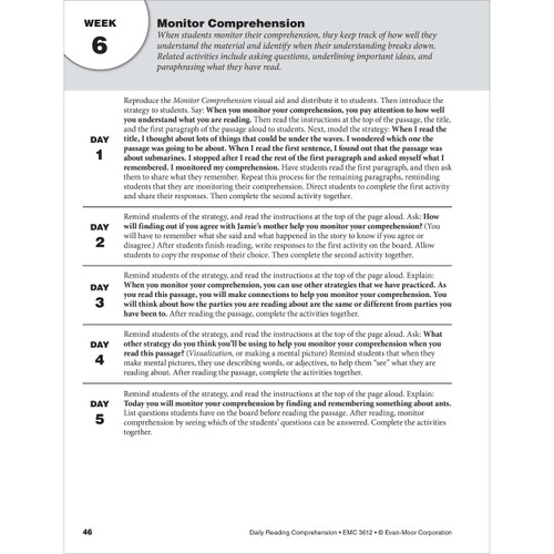 Grade 2 Daily Reading Comprehension, Teacher Resource Book Paperback