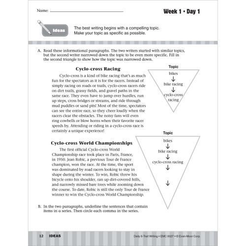 Grade 7 Daily 6-Trait Writing, Teacher Resource Book eBook