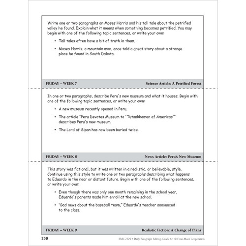 Grade 6 Daily Paragraph Editing, Teacher Resource Book eBook