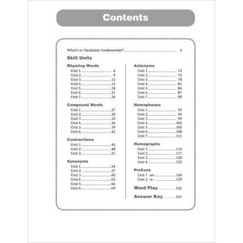 Grade 1 Vocabulary Fundamentals, Teacher Resource Book Paperback