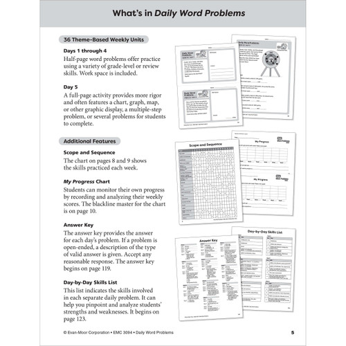 Grade 4 Daily Word Problems Math, Teacher Resource Book Paperback