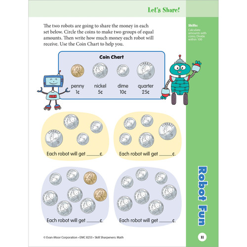 Grade 3 Skill Sharpeners: Math Workbook Paperback