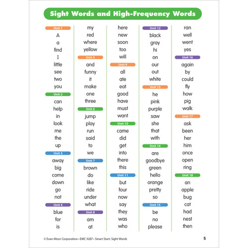 Grade PK-K Smart Start: Sight Words Activity Book Paperback