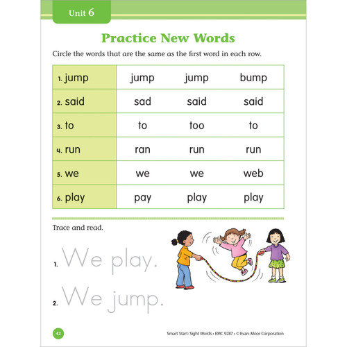 Grade PK-K Smart Start: Sight Words Activity Book Paperback