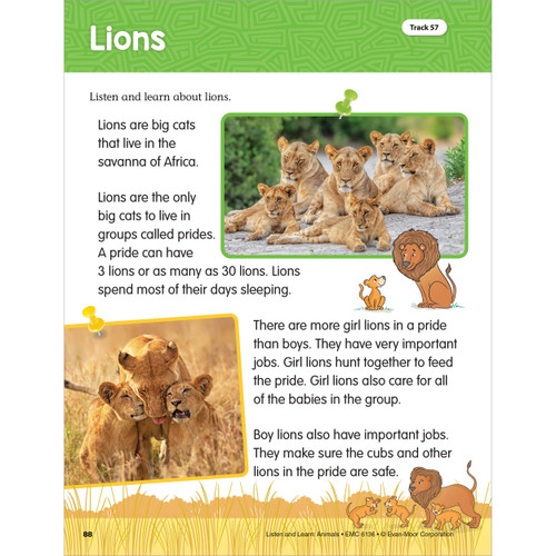 Grade 1 Listen and Learn: Animals Activity Book Paperback