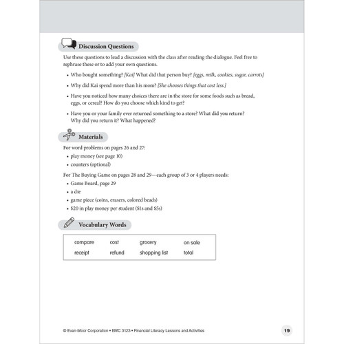 Grade 3 Financial Literacy Lessons and Activities, Teacher Resource ...