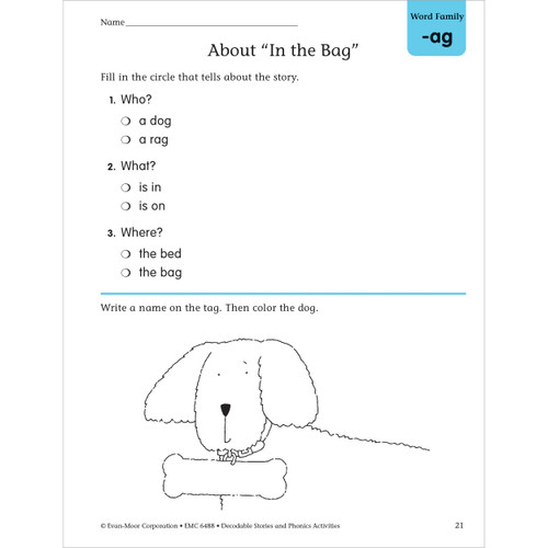 Grade K-1 Decodable Stories and Phonics Activities, Level A Workbook eBook