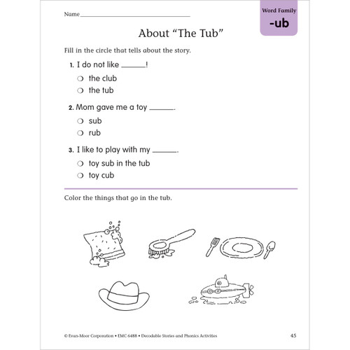 Grade K-1 Decodable Stories and Phonics Activities, Level A Workbook eBook
